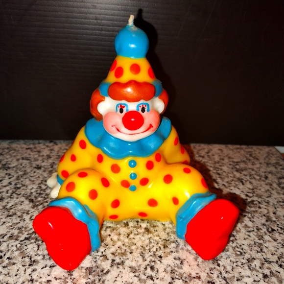 unknown | Party Supplies | Clown Wax Figurine Candle Bright Vivid ...